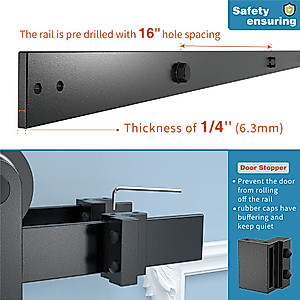 ZEKOO 10 FT Bypass Barn Door Hardware Kit Double Track Low Ceiling Bracket with Metal Hanger for Double Sliding Barn Door (10FT Bypass Kit)