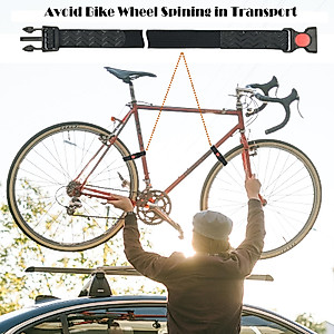 Cosmos 2 Pcs Bike Wheel Stabilizer Straps Anti-Slip Adjustable Fastening Tie Down Straps Reusable Versatile Hook & Loop Securing Straps
