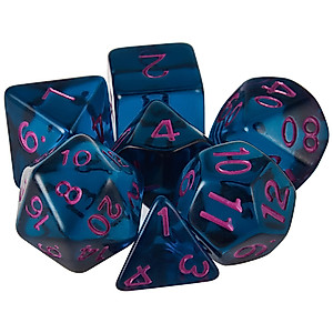Series IV Set of 7 Tabletop RPG Dice - 7 Different Polyhedral Role Playing Dice per Set - TTRPG DND Dice - Argon Ocean