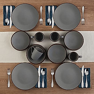 Pfaltzgraff Pierce 16-Piece Dinnerware Set, Service for 4, Gray