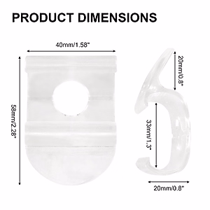 LifCratms 4Pcs Clear Blind Cordless Handles, Transparent Plastic Bottom Rail Roller Shades Handle Mini Cordless Blind Handles Lifting Clamp Pull for Cordless Blinds Bottom Rail