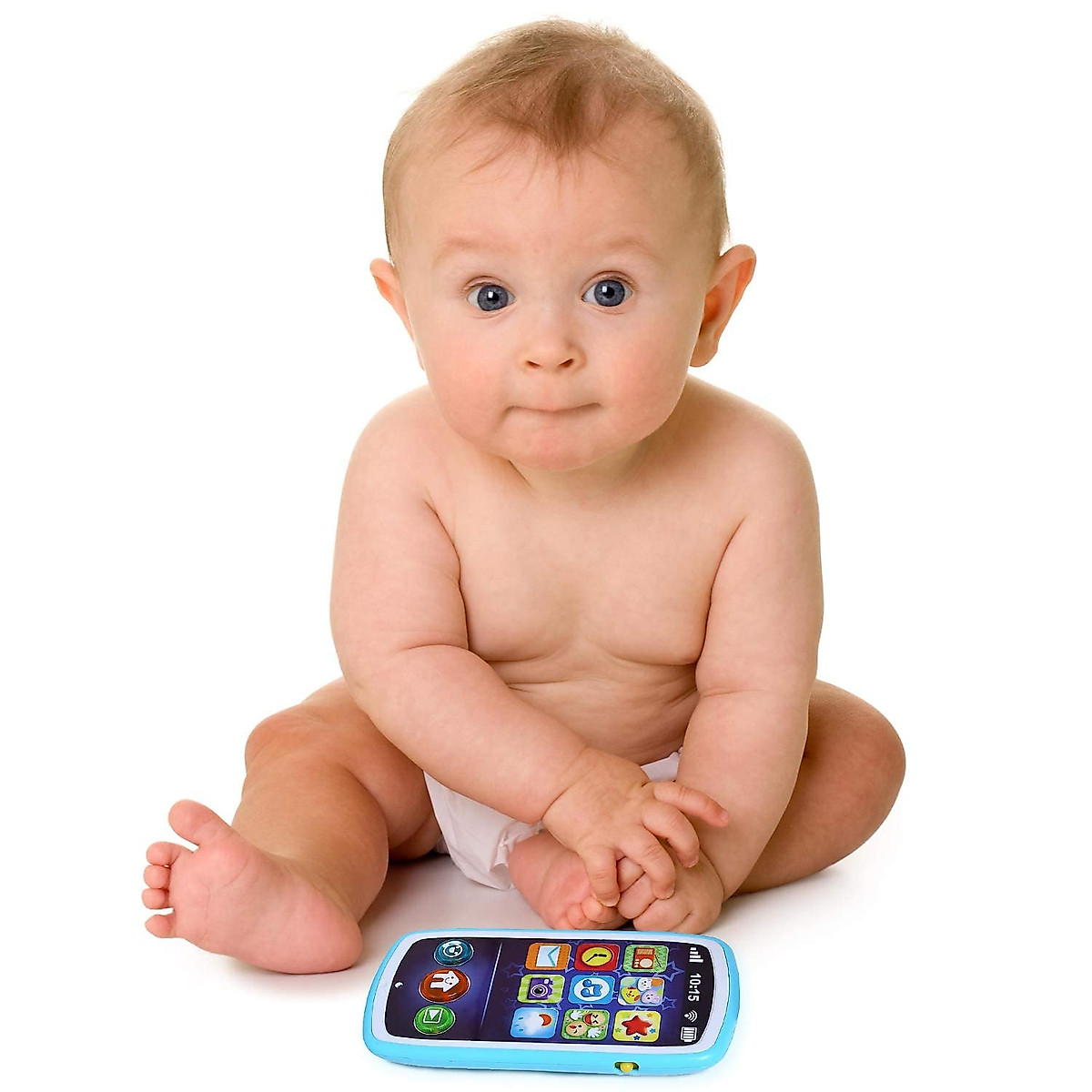 Baby Phone Toy with Record & Playback Features - Musical, Interactive and Educational Cell Phone Toddler Toys with 12 Smart Light Up Buttons - Learning Phones for Kids 6+ Months – ASTM Certified