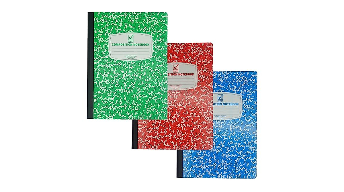 4E's Wide Ruled Composition Notebooks 3-Pack for School & Office
