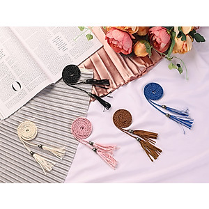 Allegra K Women's Tassel Braided Belts Skinny Woven Waist Belts for Skirt Dress 132 cm/52 inches Black