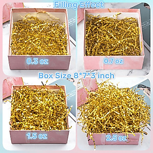 Caleihd 150g Shredded Paper Filler Crinkle Cut Paper Grass For Gift Boxes, Easter Baskets, Gift Wrapping & Basket Filling Gold
