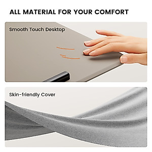 Lightweight Lap Desk with Pillow Cushion & Handle, Fits up to 14 inch Laptop, Portable, Anti-Slip Support Ledge, Tablet & Phone Slot (Brown)