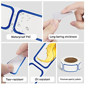 Colacoo Nametag Labels, 300 Border Name Stickers, Blue Personalized Name Tag Labels for Office, Meeting, School, Teachers, Mailing and Clothing, 2 Roll