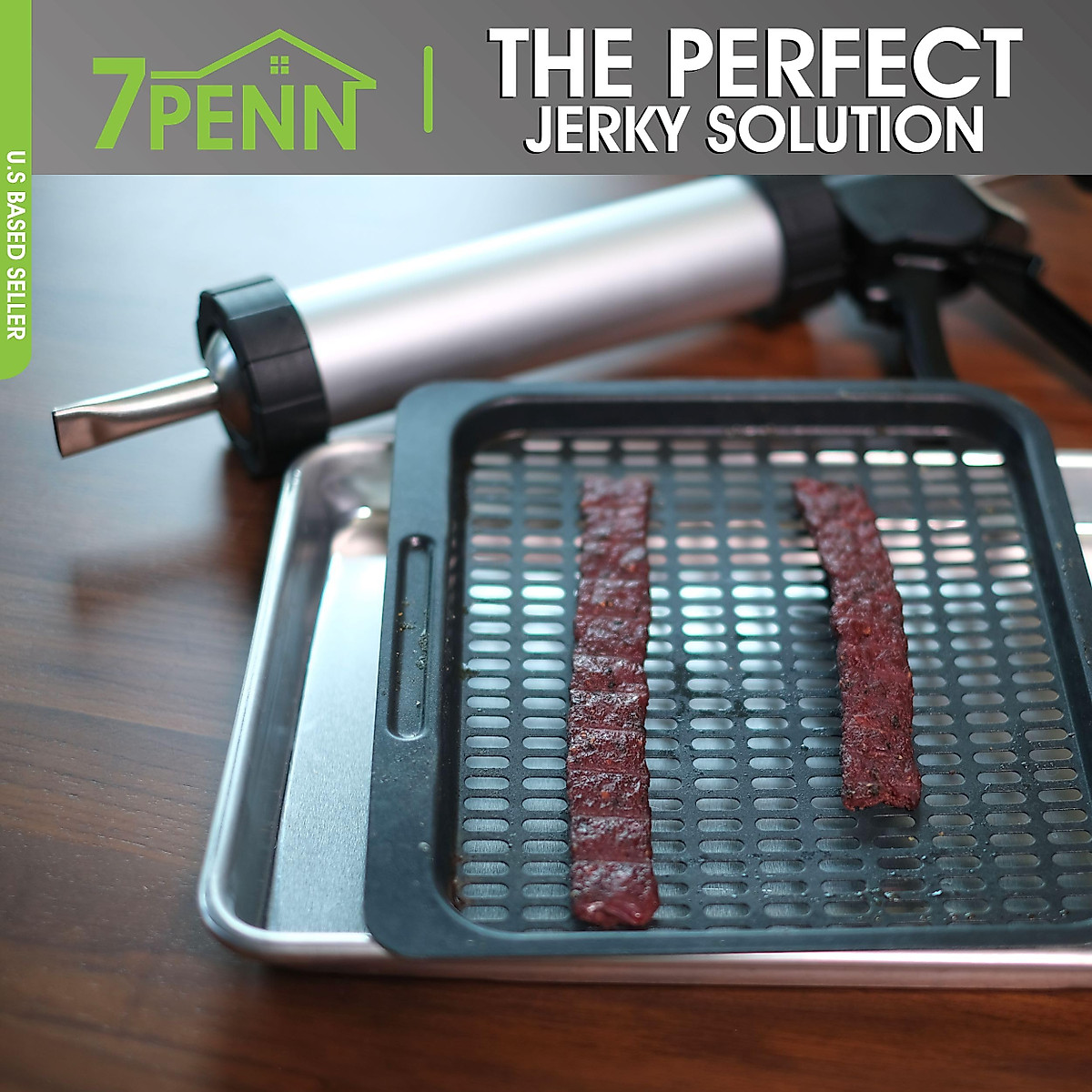 7Penn Beef Jerky Maker Kit – 9in Aluminum Beef Jerky Shooter Jerky Extruder Homemade Jerky Kit Beef Stick Maker