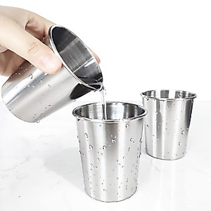 YOLCAR 6 Pack 8 oz Stainless Steel Kids Cups, Children's Pint Cups, Stackable Metal Cups, Shatterproof Drinking Glasses