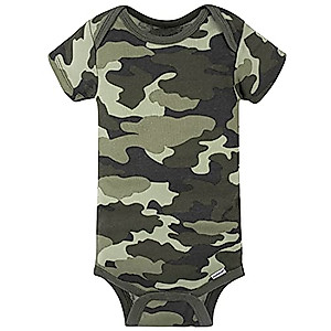 Gerber Baby Boys' 4-Pack Short Sleeve Onesies Bodysuits, Bear Green, 6-9 Months