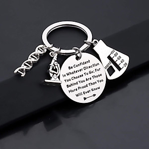 LQRI DNA Double Helix Charm Microscope Charm Keychain Chemistry Biology Gift Be Confident In Whatever Direction You Choose To Go Science Graduation Gift (K-DNA)