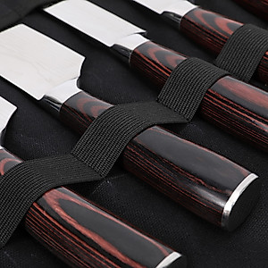 Chef's Knife Roll Bag With 10 Slots And 1 Large Zipper Pocket, Heavy Duty 16oz Waxed Canvas Knife Case