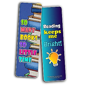 Creanoso Fantastic Reading Bookmarks for Kids (60-Pack) – Awesome Book Page Marker Clip Set – Premium Gift for Boys & Girls, Children – Rewards Incentives – Card Stock – Teacher Rewards