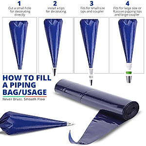 Treat Story Large Disposable Piping Bags - 21-inch, Easy-to-Use Thick Icing Bags for Cake and Dessert Decorations, Non-Bursting Material, Non-Slip Grip - Pack of 22