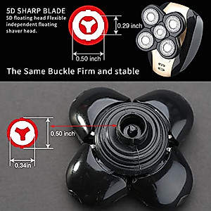 5 Blades Head Shaver Replacement Heads Electric Shaver Head Shaver Universal Replacement Blade Electric Razor Shaver Head for Freedom Grooming Shaver(5D Black)