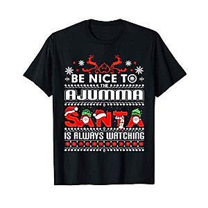 Women's South Korea Gift Funny Ugly Christmas Korean Ajumma T-Shirt