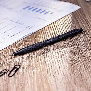 Zebra Pen G-450 Retractable Gel Pen, Black Brass Barrel, Medium Point, 0.7mm, Black Ink, 2 Count (Pack of 1) (49512), Black, Refillable