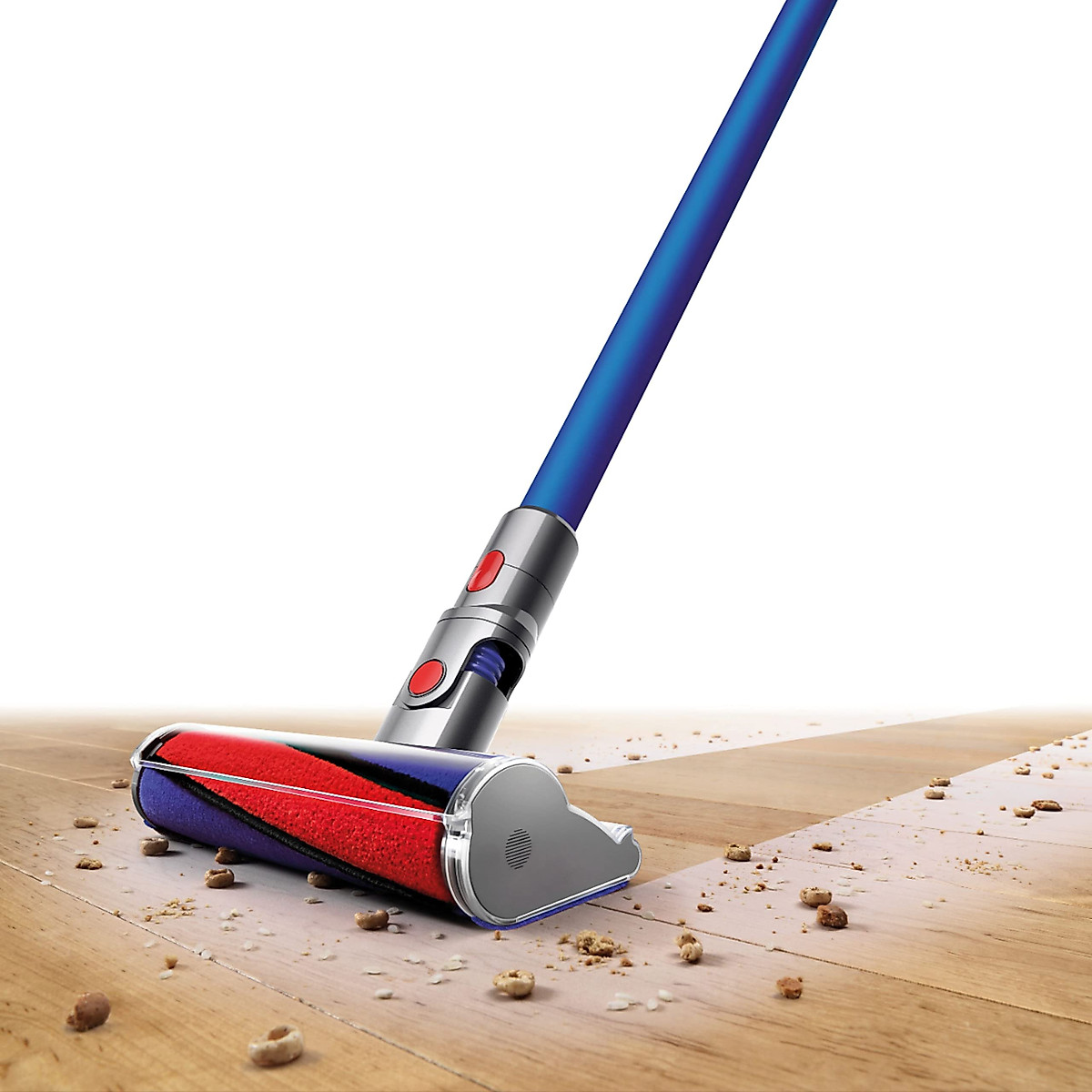 Dyson - V7 Fluffy Hardwood Cord-Free Stick Vacuum - Iron/Blue