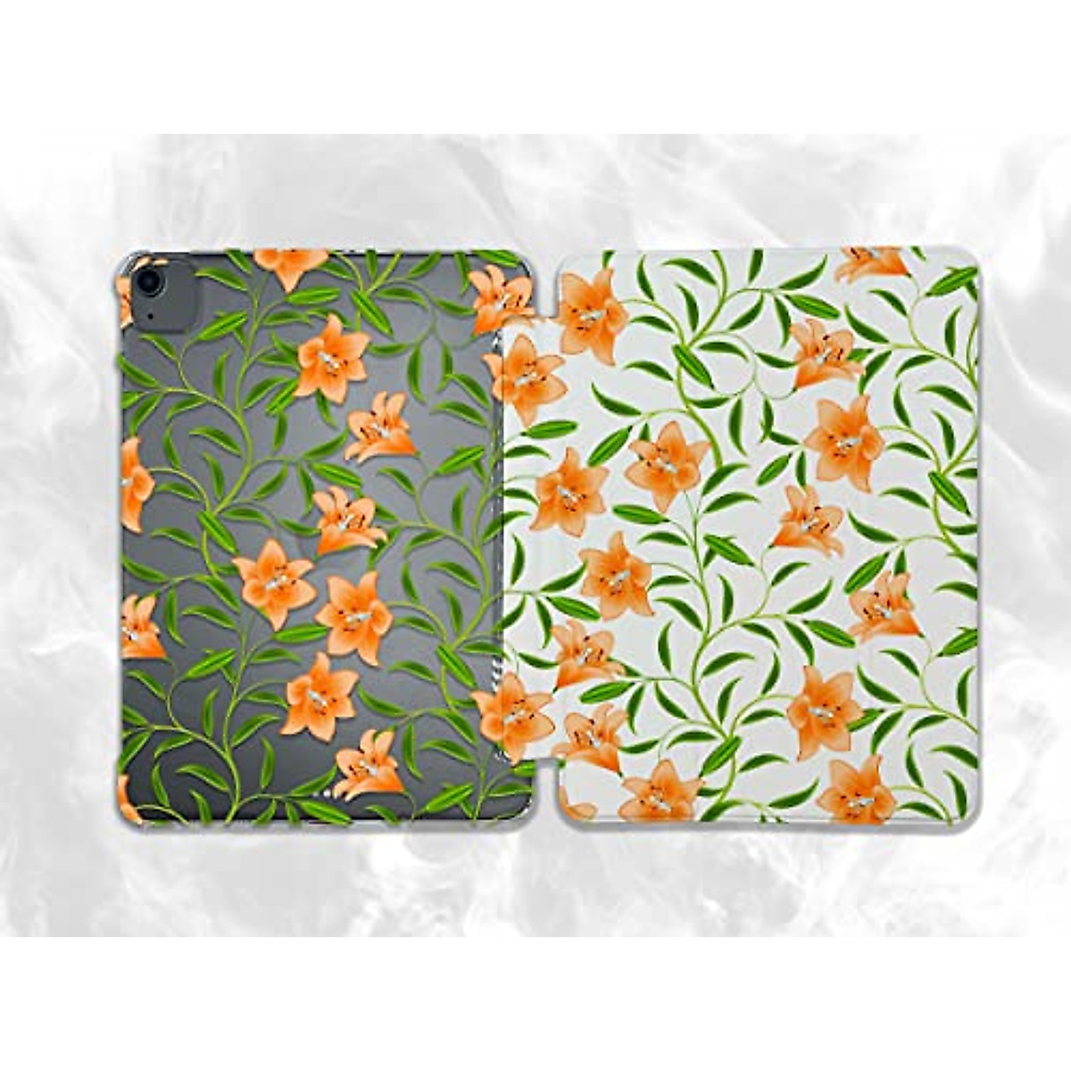 Kawaii Orange Flowers Cute case Compatible with iPad Mini Air Pro 7.9 8.3 9.7 10.2 10.9 11 12.9 inch Pattern Cover New 2022 2021 Trifold Stand 3 4 5 6 7 8 9 Generation 521 (10.2" 7/8/9 gen)