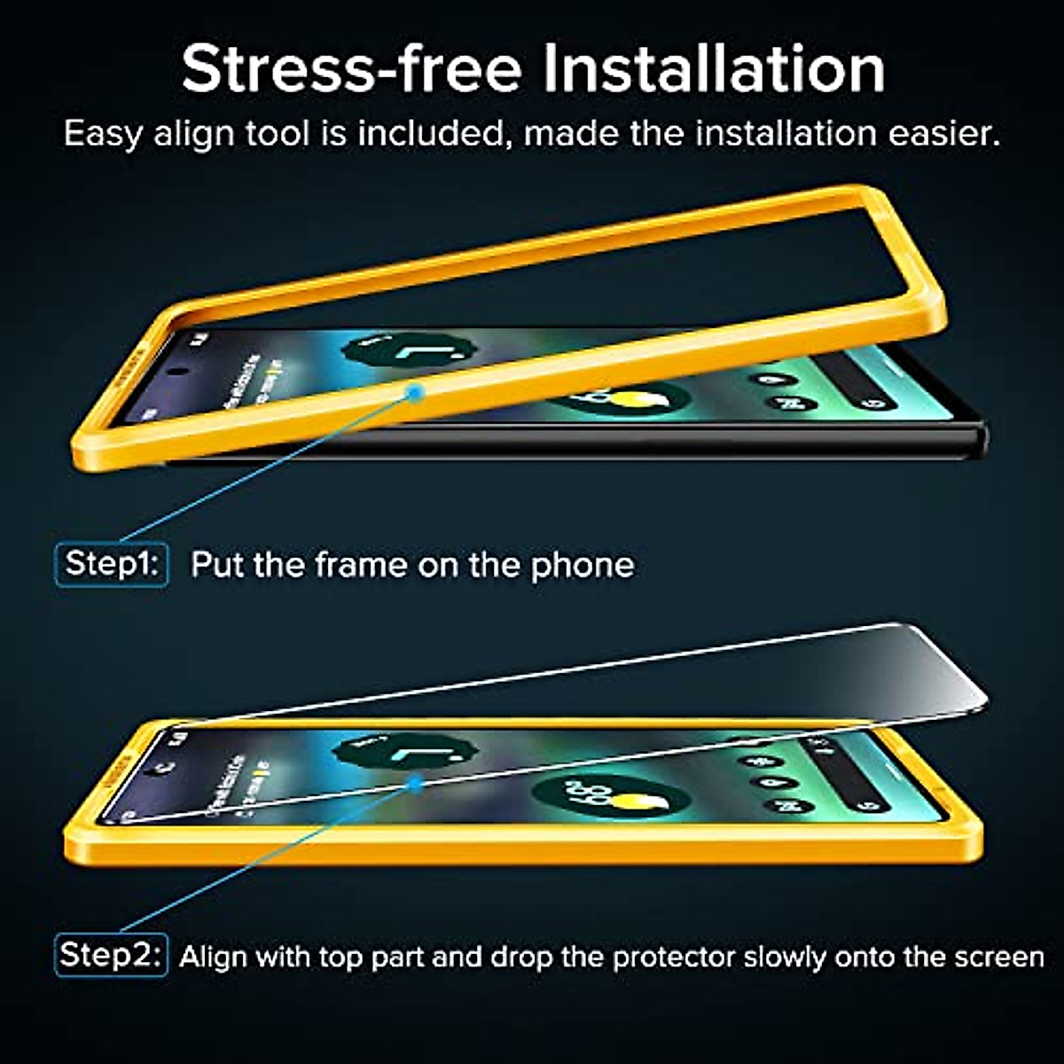 ivoler [3 Pack] Screen Protector Tempered Glass for Google Pixel 6a 5G 2022 (6.1 inch)[Fingerprint Unlock Compatible] with Easy Installation Frame[Not for Pixel 6] 9H Hardness Clear Film Bubble Free