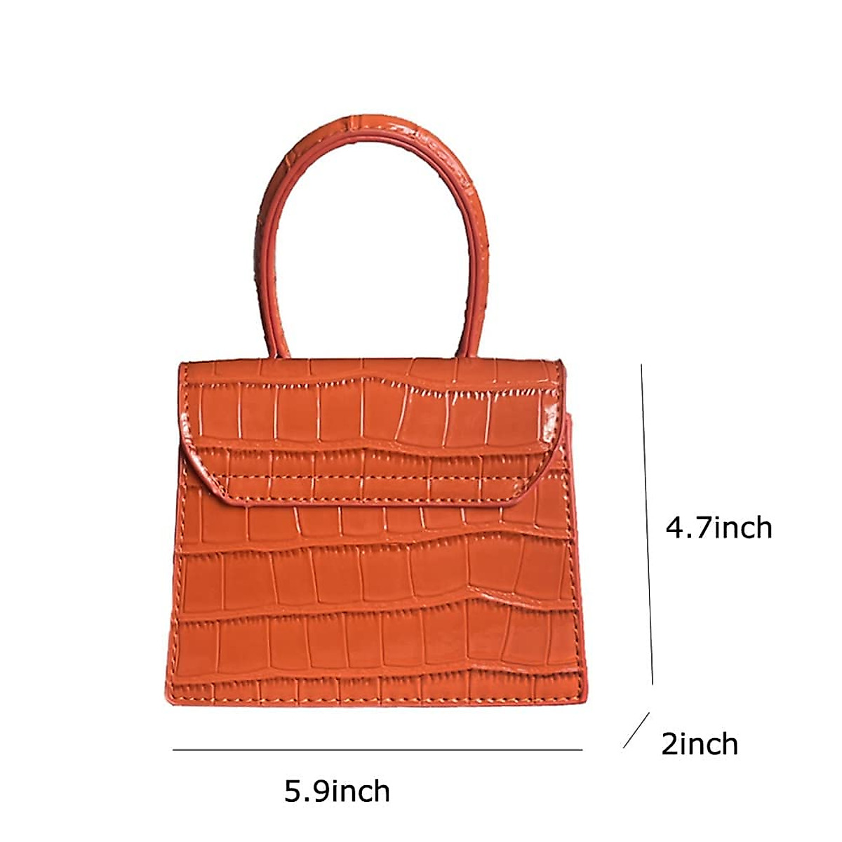 Cute Purse Mini Crossbody Bags for Women Top Handle Clutch Handbag (Orange-large)