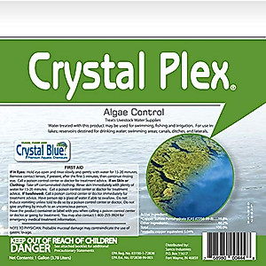 Crystal Plex - Lake and Pond Algaecide Treatment - Liquid Copper Algaecide Kills and Prevents Various Types of Algae (Planktonic, Filamentous, Chara) - 1 Gallon Treats up to 1 Acre