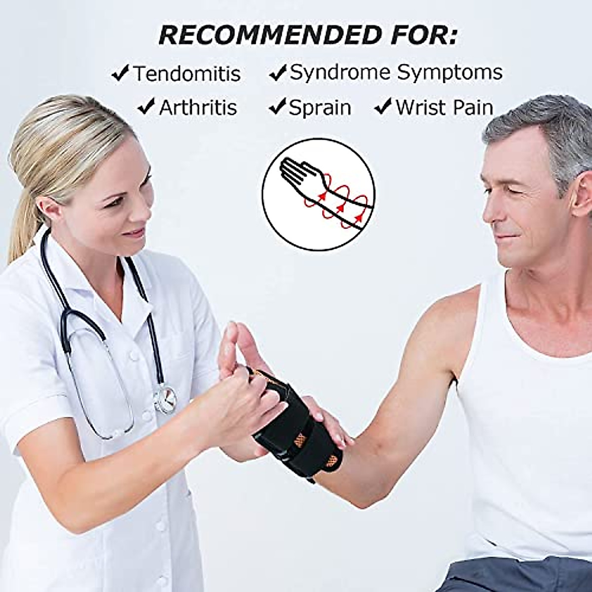 ABYON Copper Infused Carpal Tunnel Wrist Brace, Wrist Support for Arthritis,Tendonitis, Sprain, Repetitive Strain, Night Sleep Wrist Splint for Men and Women Fits Right&Left Hand
