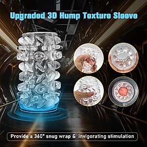 6.2'' Full-length Automatic Thrusting Rotating Male Masturbator, Adult Sex Toys, Blowjob Sex Machine Stroker Penis Vibrator, Hands Free Masturbators Pocket Pussy for Men Pleasure