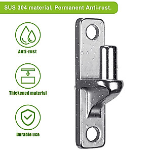 Insaga Cast Gate Hinges Heavy Duty, 304 Stainless Steel Wall Mount Gate Hinge with 5/8'' Pin, Durable Farm Gate Hinge, Non-Welded Fence Gate Hinge, Chain Link Fence Hinge, 2Pcs