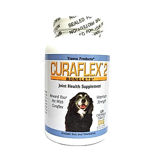 Curaflex 2 Bonelets, 120 Chewables, arthritis supplements for dogs, best glucosamine for dogs