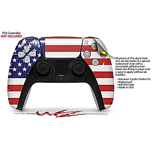 WraptorSkinz Skin Wrap compatible with Sony PS5 DualSense Controller USA American Flag 01 (CONTROLLER NOT INCLUDED)