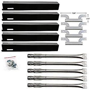 Hisencn Parts Kit Replacement Fits for Brinkmann 5 Burner 810-8501-S, 810-8502-S Gas Grill Models, Grill Burners, Heat Plates, Crossover Tubes