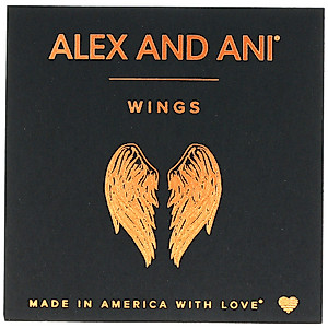 Alex and Ani "Path of Symbols" Wings Set of 2 Gold Expandable Wire Bangle Charm Bracelet