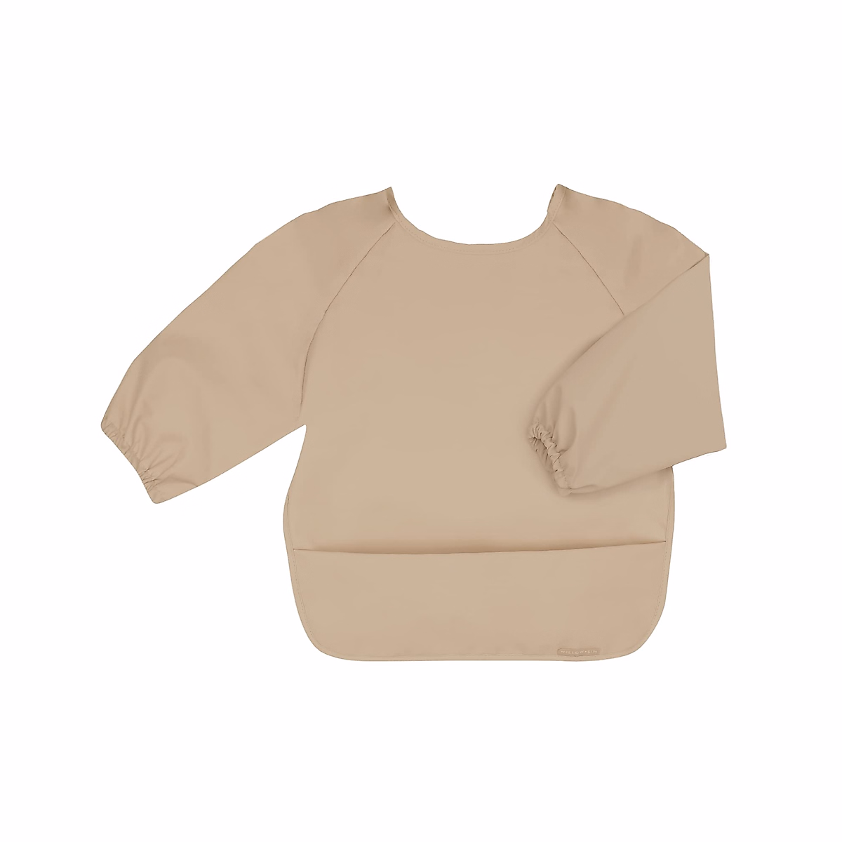 WILLOW + SIM Long Sleeve Baby Bibs - Wipe Clean, Washable with Food Catcher - Long Sleeve Bib for Babies, Toddler - Irish Cream