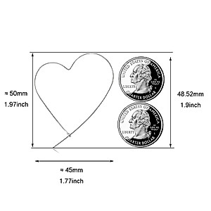 925 Sterling Silver Big Large Heart Hoop Earrings Threader Earrings for Women Thin Wire Lightweight 50mm for Women
