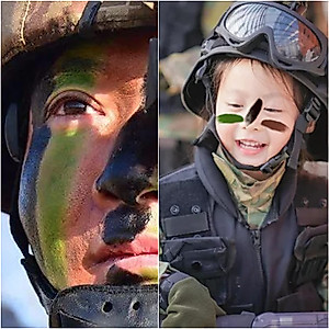 BowJian Green Eye Black Green Face Paint Stick Hunting Face Makeup Camo Face Body Paint Green Foundation Painted Eyes for SFX Clown Halloween Makeup Isplack Green Body Paint Eye Black Stick(Green)