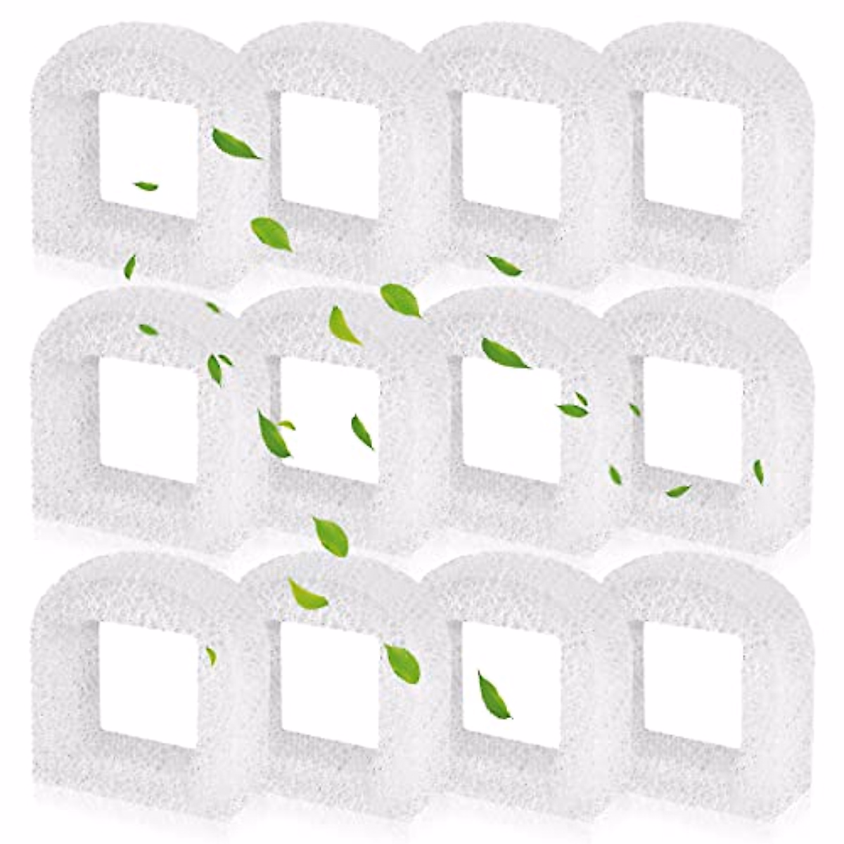 Cat Water Fountain Filters, 12 Pack Pet Fountain Replacement Foam Sponge Pre-Filters Fit for Multiple Ceramic and Stainless Steel Pet Fountains