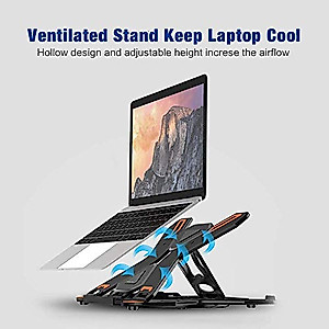 BESIGN Adjustable Laptop Stand, Ergonomic Riser Notebook Computer Holder Stand Compatible with Air, Pro, Dell XPS, HP, Lenovo More 10-15.6" Laptops, Black
