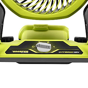 RYOBI ONE+ 18V Cordless Hybrid WHISPER SERIES 7.5 in. Fan Kit with 2.0 Ah Battery and Charger (PCL811KN) Bulk Packaged (Renewed)