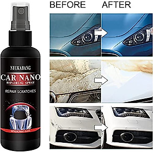 2PCS Car Nano Repairing Spray, Car Scratch Repair Nano Spray, Protection & Swirl Remover Polish, Removes Any Scratch Mark (2PCS*50ML)（The Production Date is Shown on The Bottle）