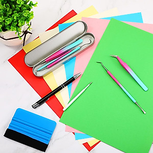 13 Pieces Weeding Silhouette Tools Kit, Craft Vinyl Weeding Tools Lettering Vinyl Tool Kit Stainless Steel Silhouette Accessories Craft Knife Ruler Vinyl Scraper for Vinyl Crafts DIY Paper Cameo