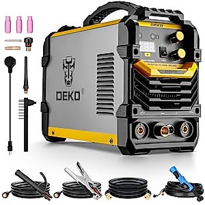 DEKOPRO TIG Welder 200A High Frequency 110/ 220V Dual Voltage Welder Machine, TIG/Stick/Arc 2 in 1 Welding Machine