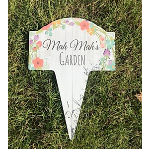 MRC Wood Products Personalized Mother's Day Floral Print Aluminum Garden or Yard Sign 10x14