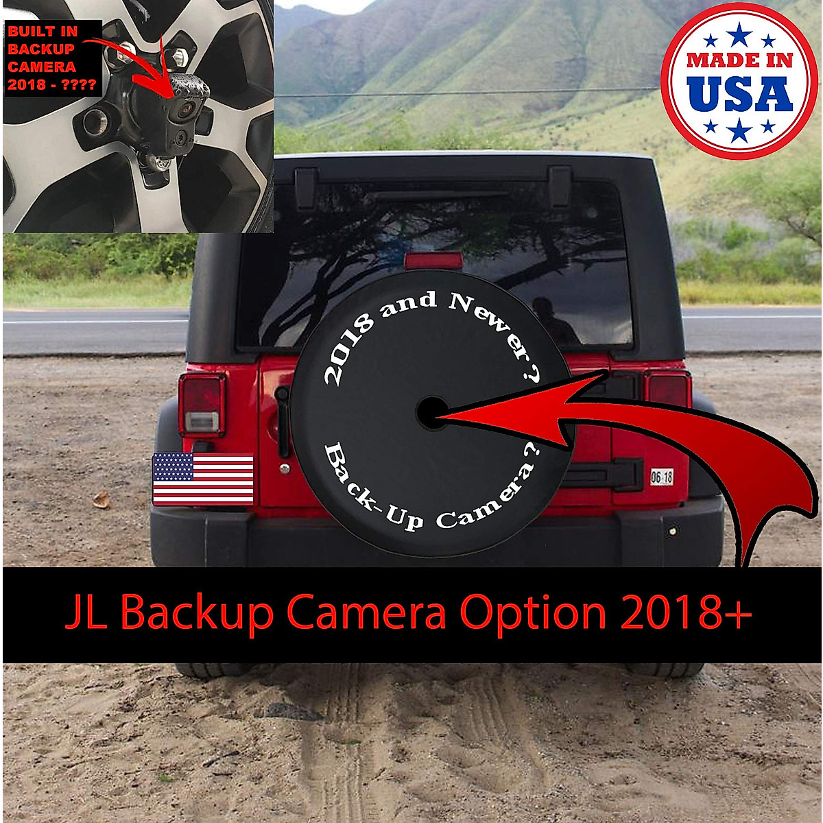 We The People American Flag Spare Tire Cover Black Size 35 Inch