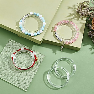 PH PandaHall 20pcs Clear Acrylic Bracelet Displays Stands, Round Bangle Organizer Rack Transparent Shelf Shelves Jewelry Holder Showcase Shelf Bracelet Display Holders for Selling Storage