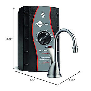 InSinkErator H-Wave-SN Involve Wave Instant Hot Water Dispenser System with Stainless Steel Tank, Satin Nickel
