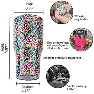 30 oz Tumbler with Lids and Straws,18/8 Stainless Steel Vacuum Insulated Coffee Tumbler,Insulated Travel Mug Water Cup with Leak-Proof Straw Lid & Flip Lid,3 Metal Straws,1 Cleaning Brush & Gift Box