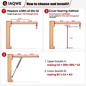 17Inch 150Lbs/667N Gas Struts Spring Shocks Lift Support with L Brackets for RV Murphy Bed Heavy Duty Tool Box Cabinet Trap Basement Door Floor Hatch Lid Truck Canopy Cover Trailer 2pcs by IAQWE