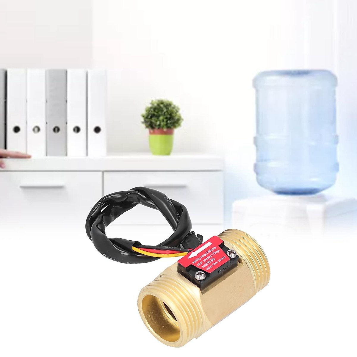Counter, 24V Water Sensor with NPN Output, G1 Thread Brass Rate Meter, in Line Flowmeter for PLC