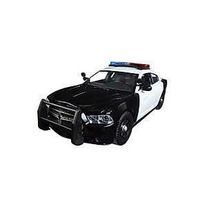 Motor Max 2011 Dodge Charger Pursuit Unmarked w/Lights & Sounds, Black and White 79533-1/24 Scale Diecast Model Toy Car